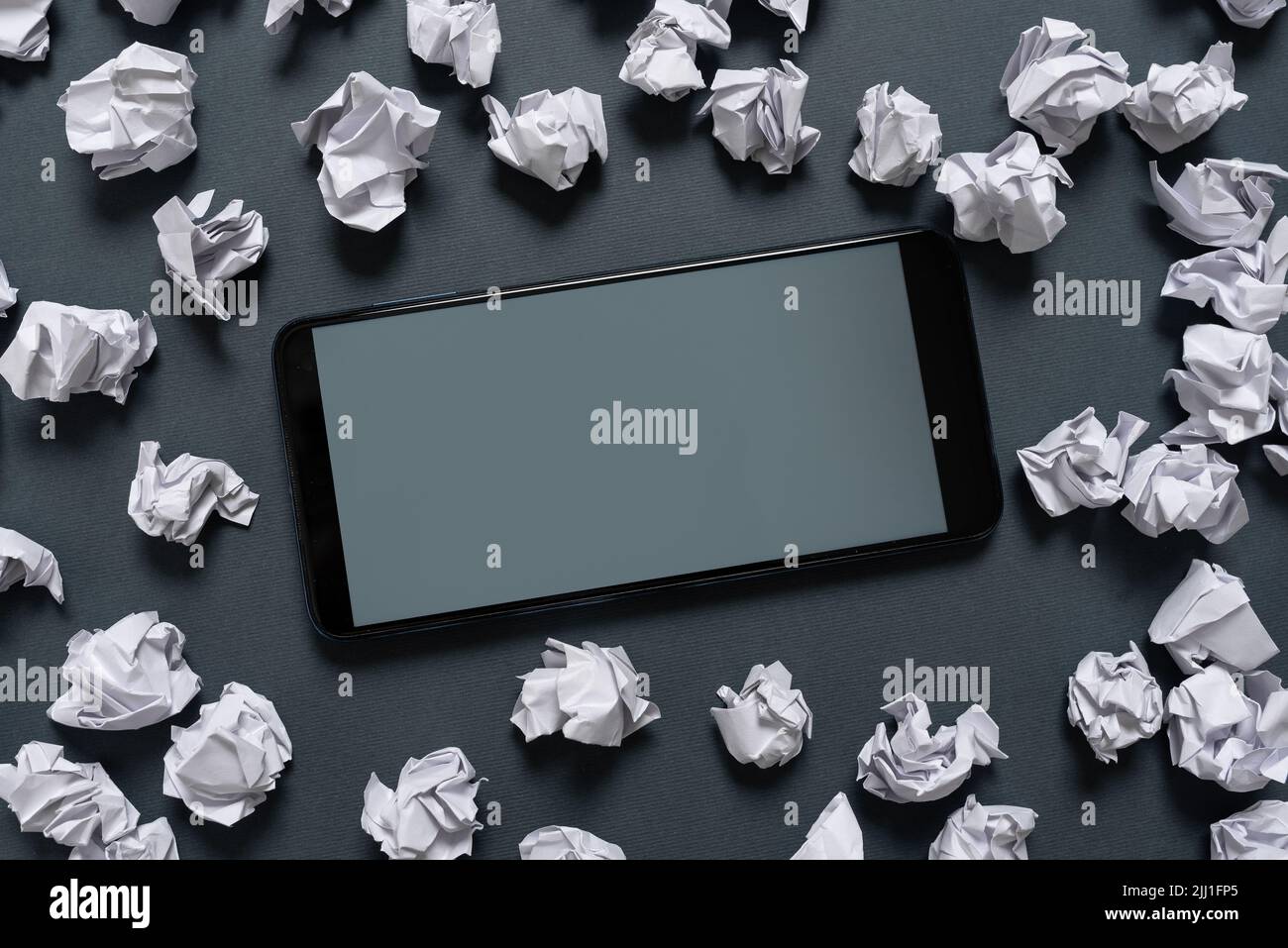 Phone Screen With Important Message On It Surrounded With Paper Wraps ...