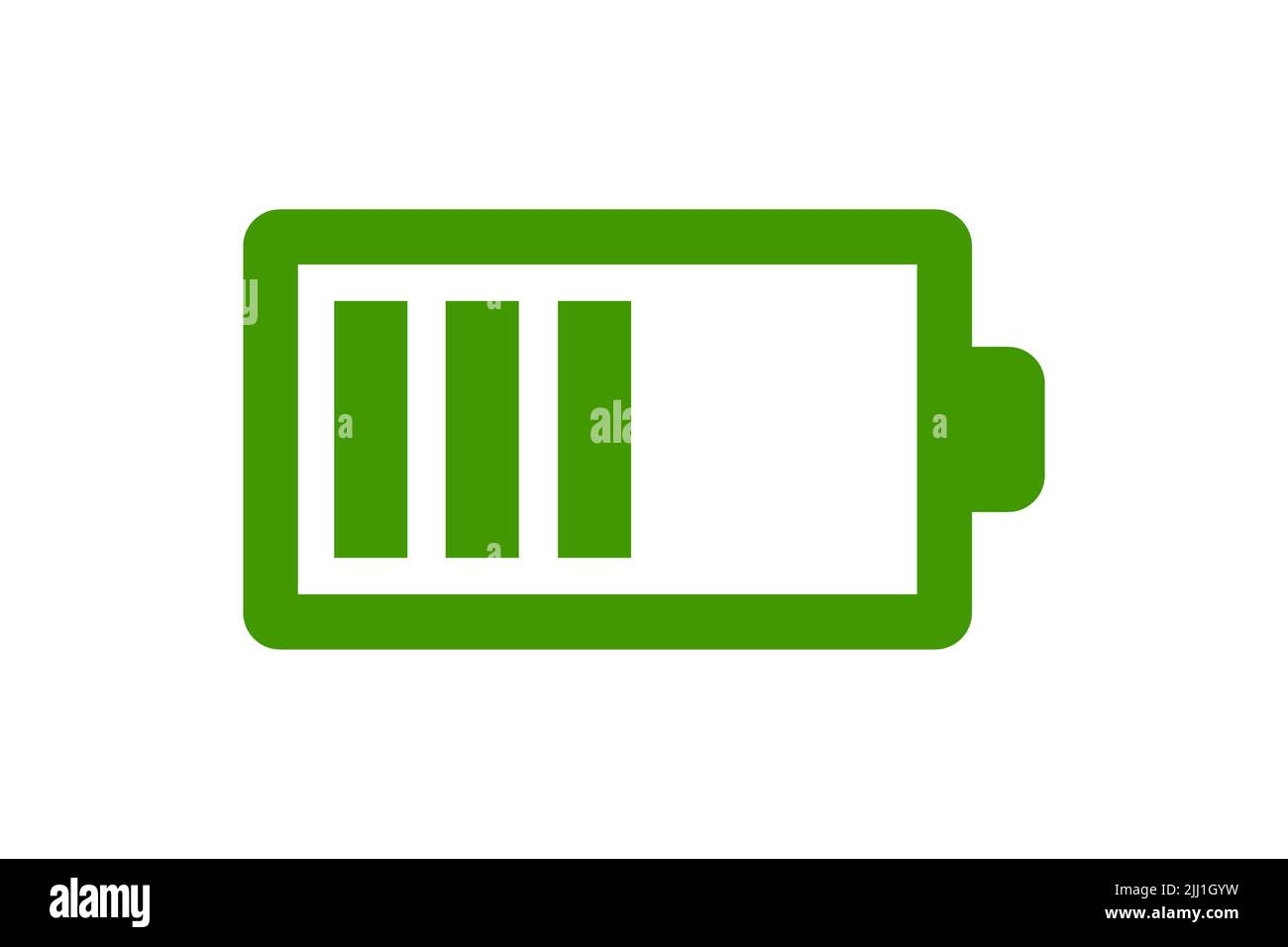 Rechargeable battery half full icon in green color Stock Photo - Alamy