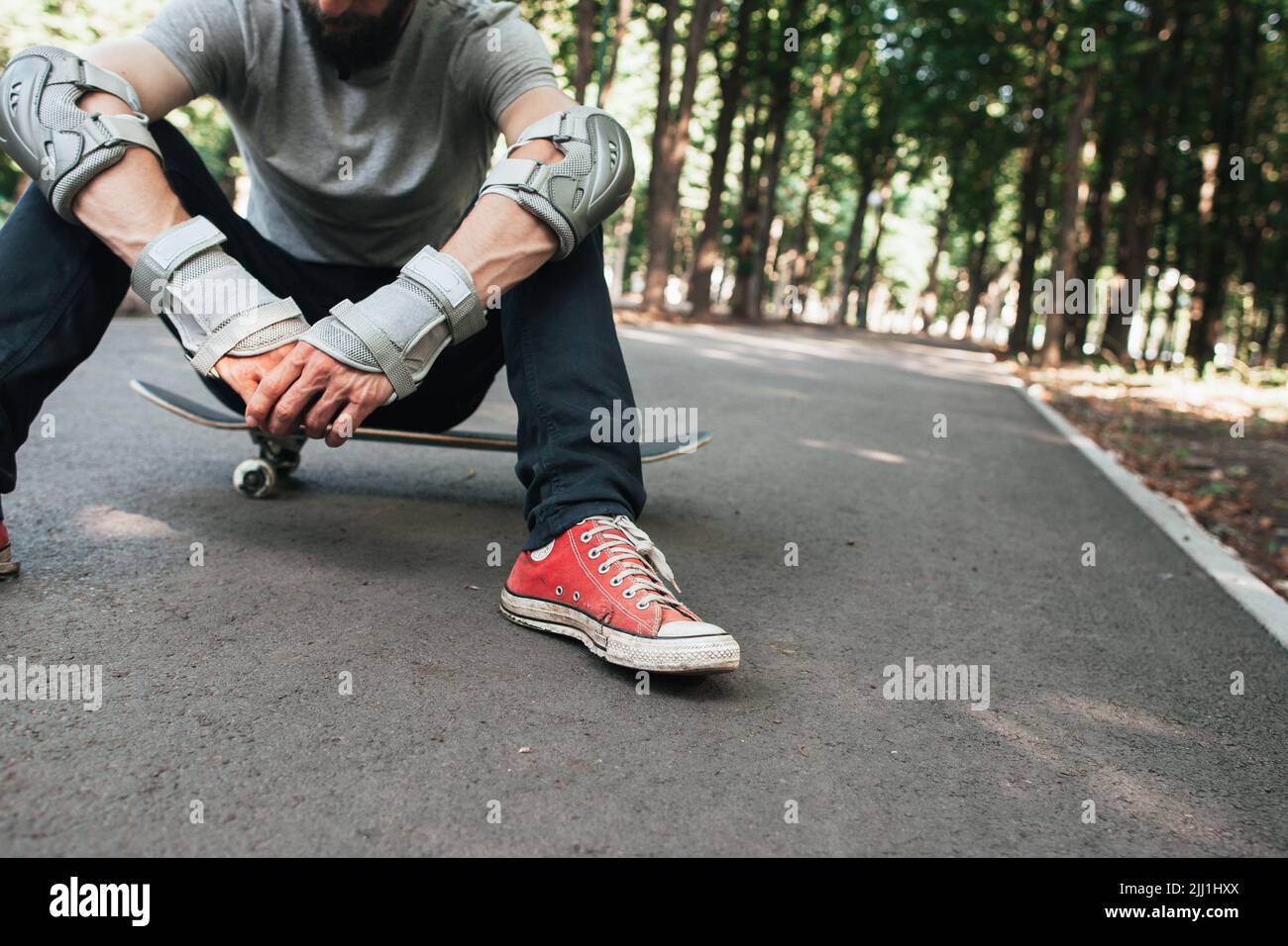 Professional skater after hard competitions Stock Photo - Alamy