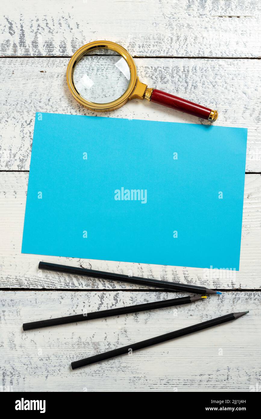 Piece Of Paper With Important Messages With Magnifier And Pencils ...