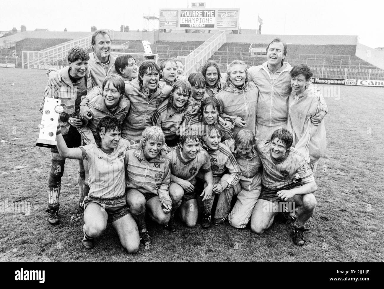 Line-up of the Swedish team after defeating England in the first Euro ...