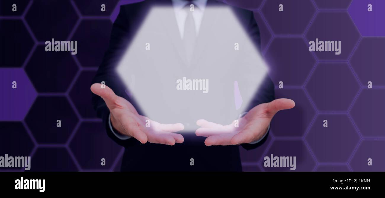 Businessman Holding Important Informations Over Hands. Man In Suit ...