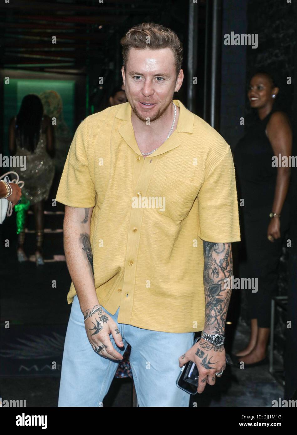 Danny Jones seen attending the ITV Summer Party 2022 at The Mandrake in ...