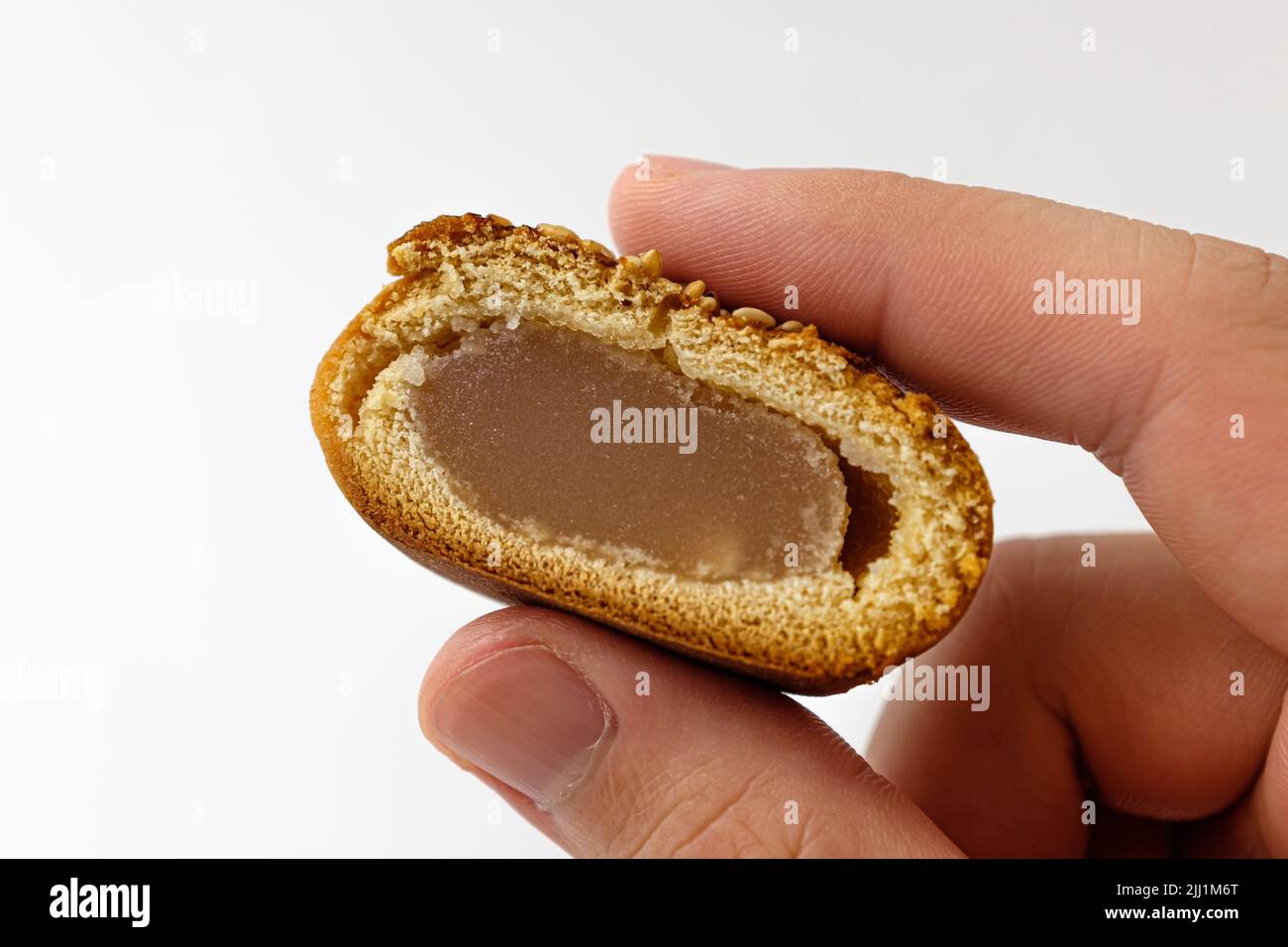 chestnut manju on a white background Stock Photo - Alamy
