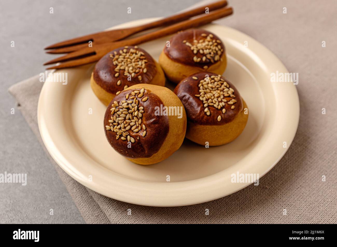 Chestnut Manju, a sweet pastry with chestnut paste Stock Photo - Alamy
