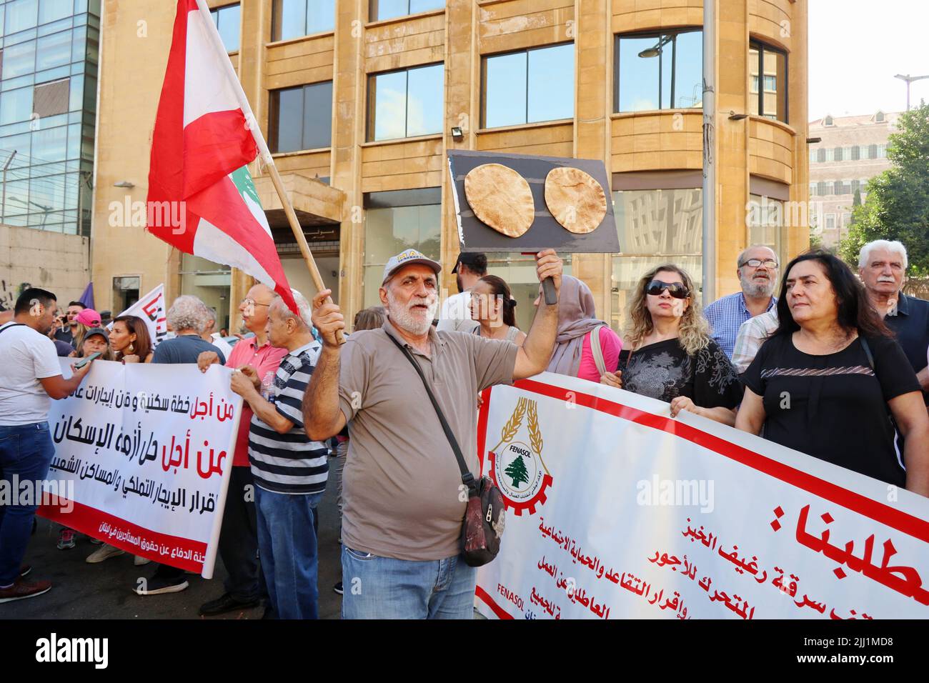 Dozens of angry citizens protest against dire living conditions outside ...