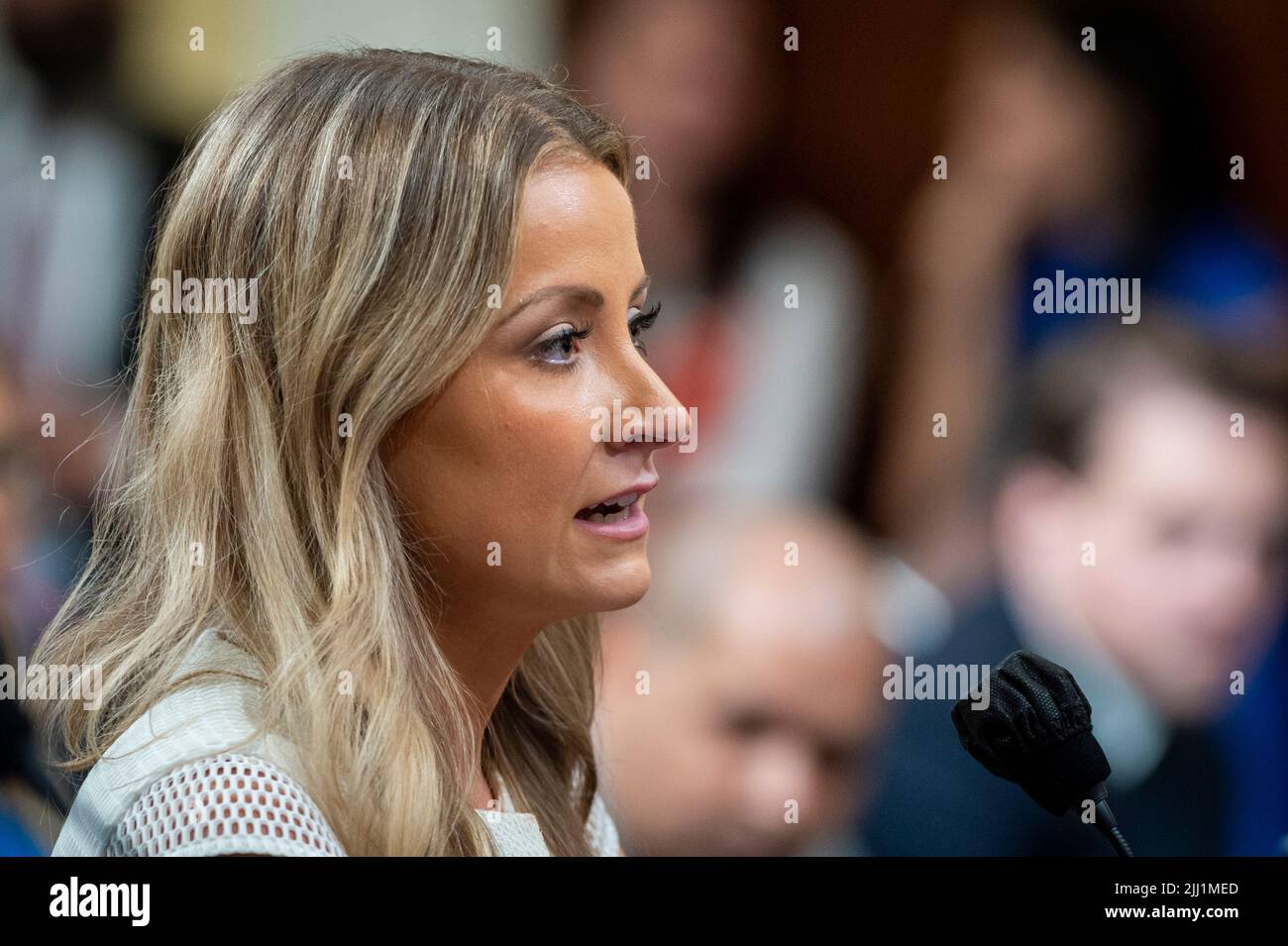 Former White House press aide Sarah Matthews responds to questions on ...