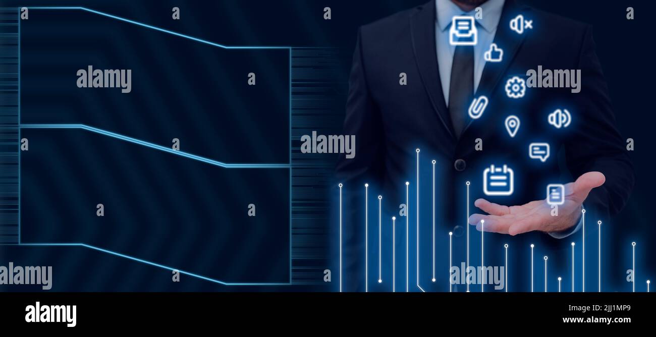 Businessman Presenting S Over Hand And Showing Important Messages. Man ...