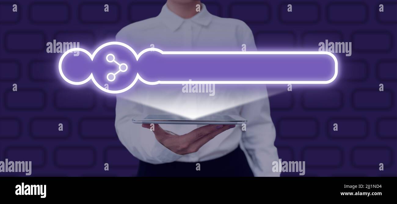 Businesswoman Holding Tablet With Search Bar With New Ideas Popping Out ...