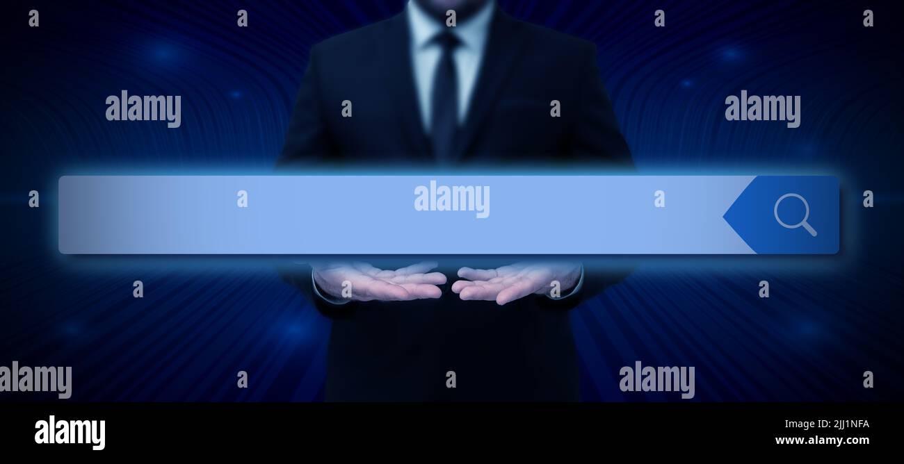 Businessman in suit holding open palm symbolizing successful teamwork ...