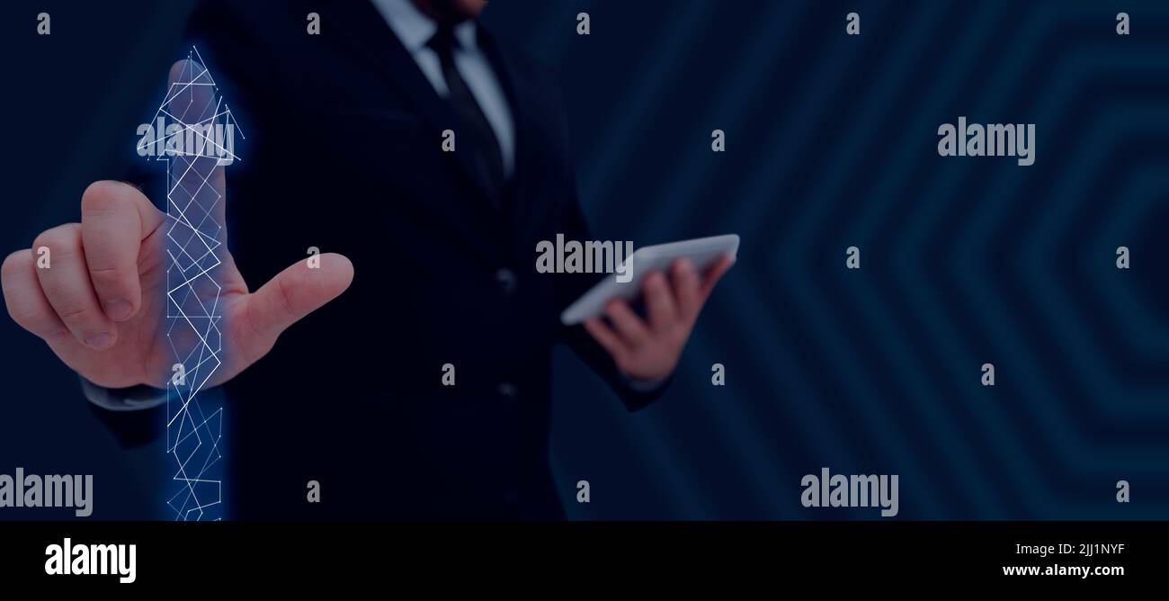 Businessman in suit holding open palm symbolizing successful teamwork ...