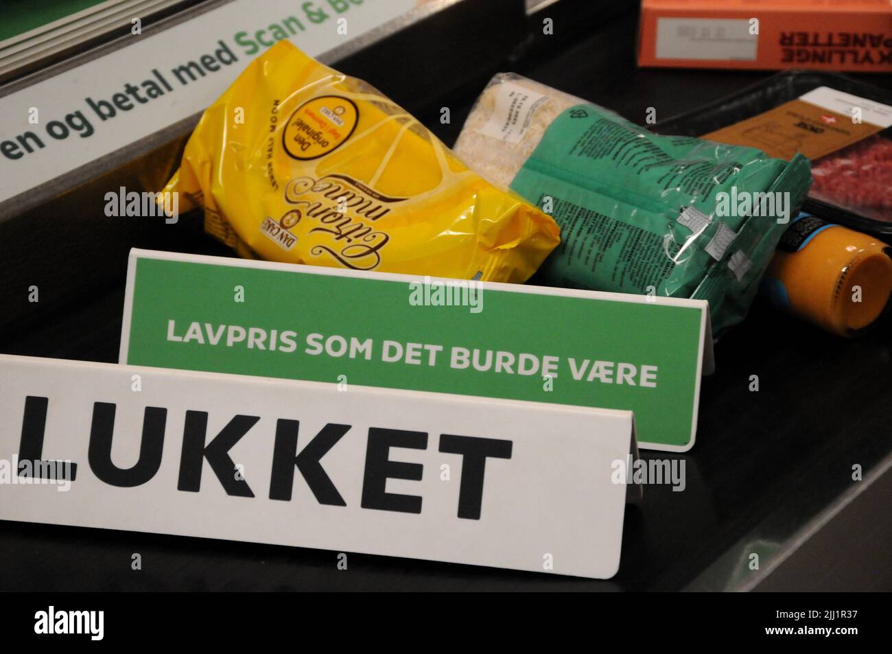 Copenhagen /Denmark/22 July 2022/High food price in danish food market ...