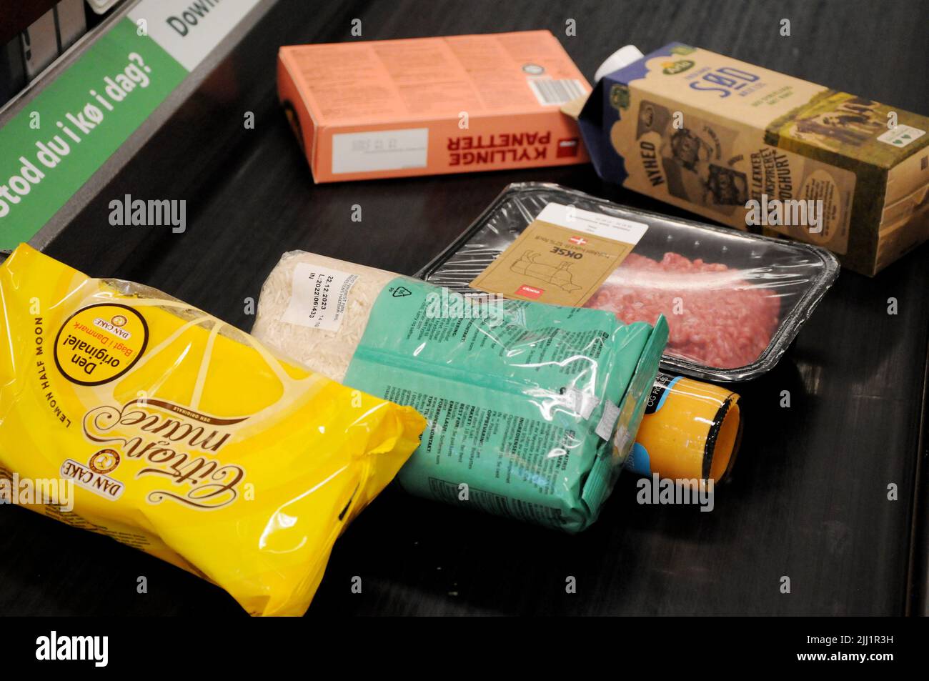 Copenhagen /Denmark/22 July 2022/High food price in danish food market ...