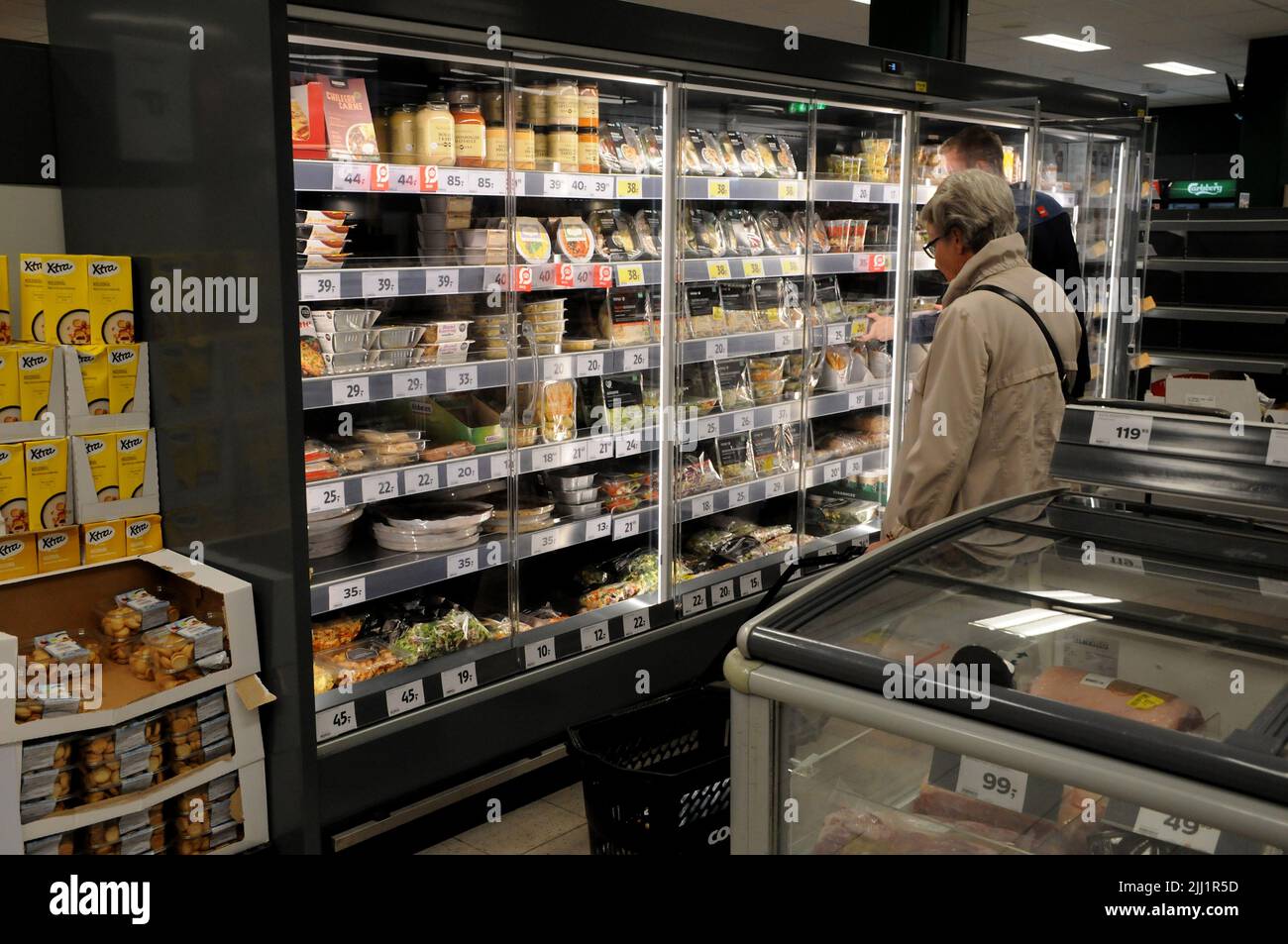 Copenhagen /Denmark/22 July 2022/High food price in danish food market ...