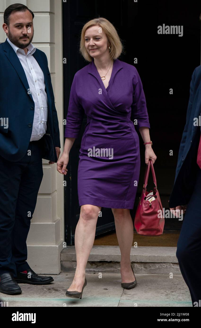 Foreign Secretary and Conservative leadership candidate Liz Truss ...