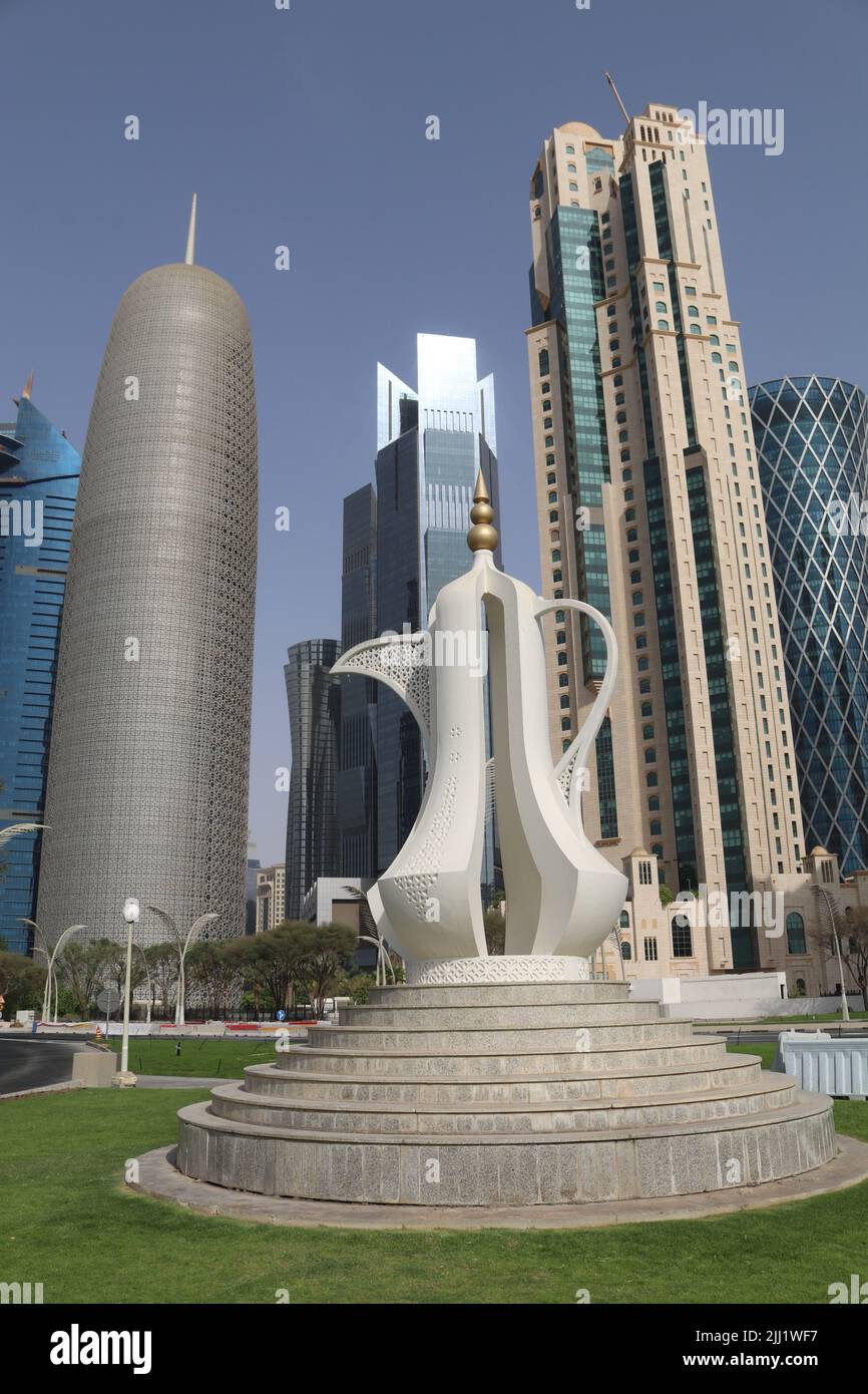 A view of Dallah Coffee Pot Monument at Corniche in Doha, Qatar - 10th ...