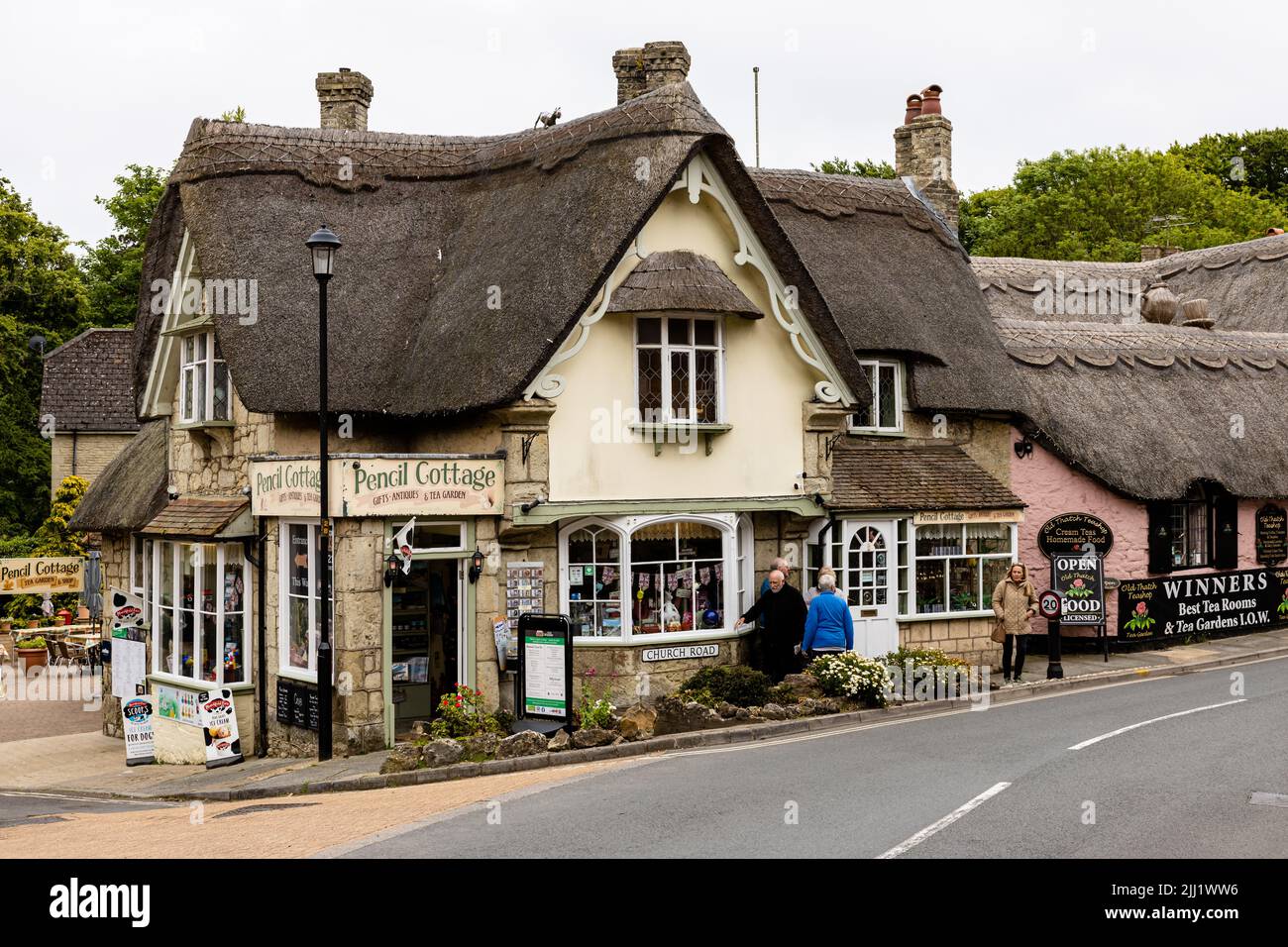 Pencil Cottage Shop and Old Thatch Tea Shop with garden and thatched ...