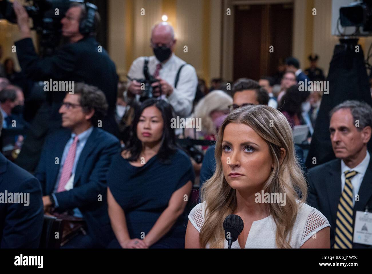 Former White House press aide Sarah Matthews takes her seat at the ...