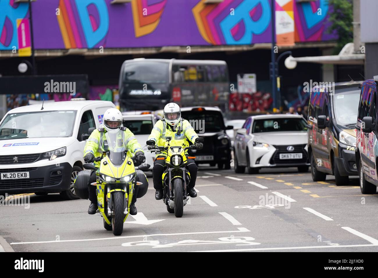 West Midlands police officers with two all-electric Harley Davidson ...