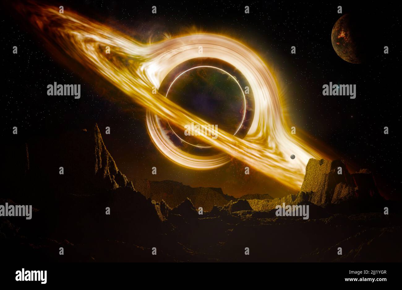 Black hole and stars and cloud fields in outer space Stock Photo - Alamy