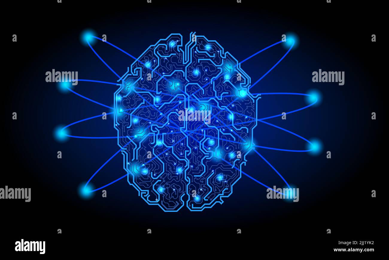 A Technology mind circuit, electronic mind futuristic technology ...