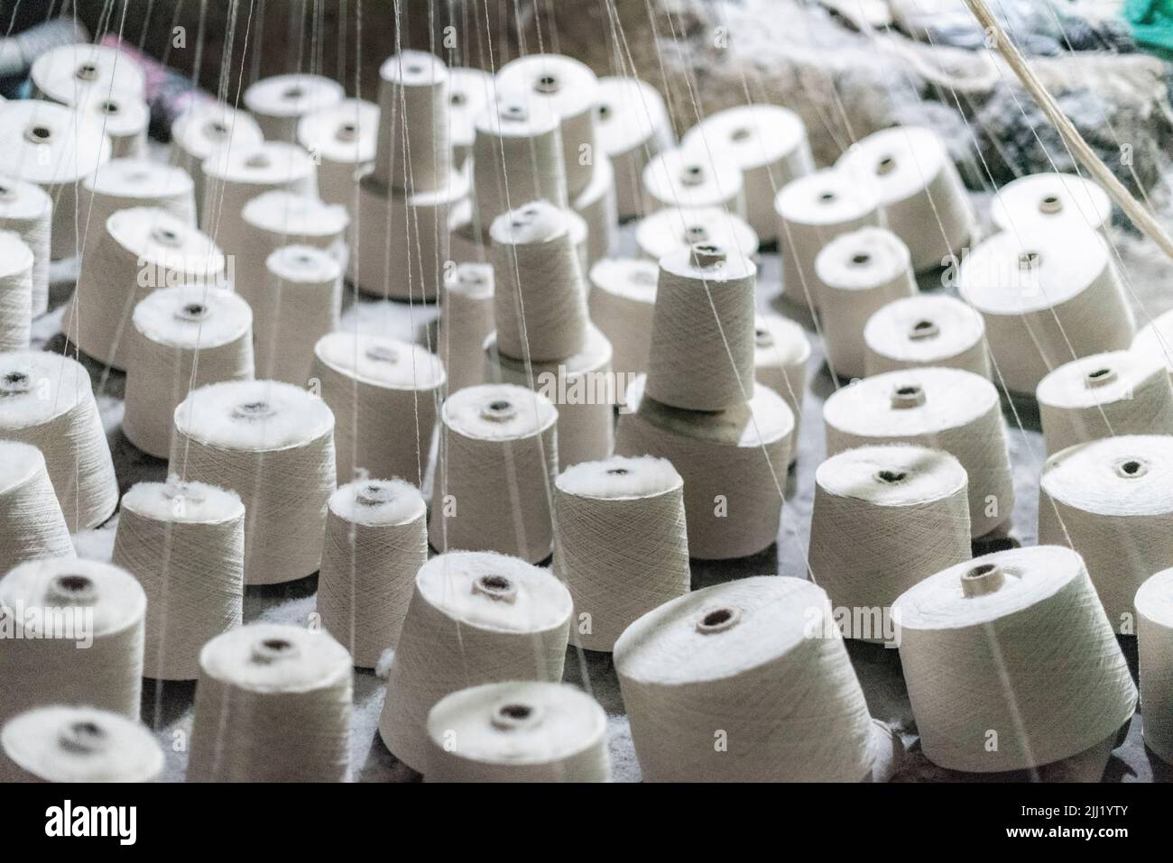 Organic white rope hasps in a rope workshop, close up Stock Photo - Alamy