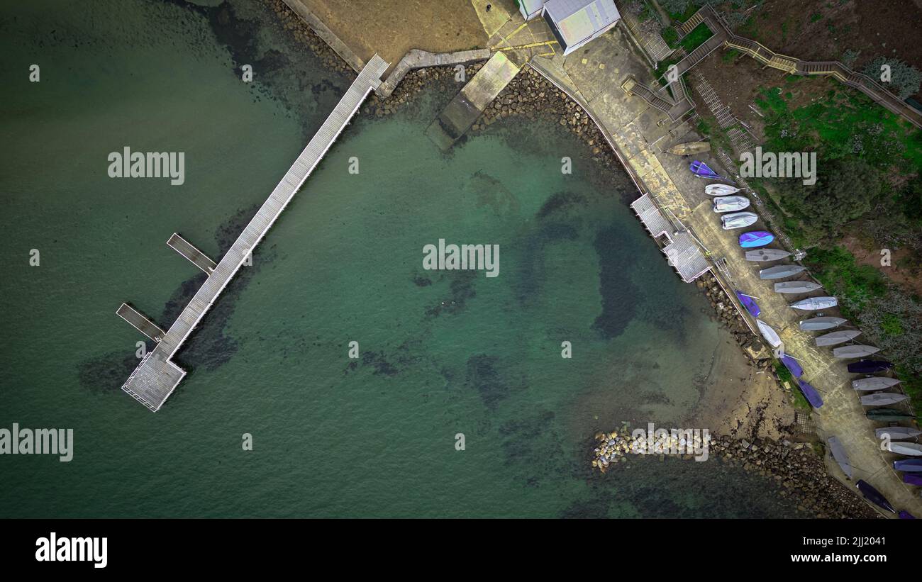 Birds eye view of a boat jetty hi-res stock photography and images - Alamy