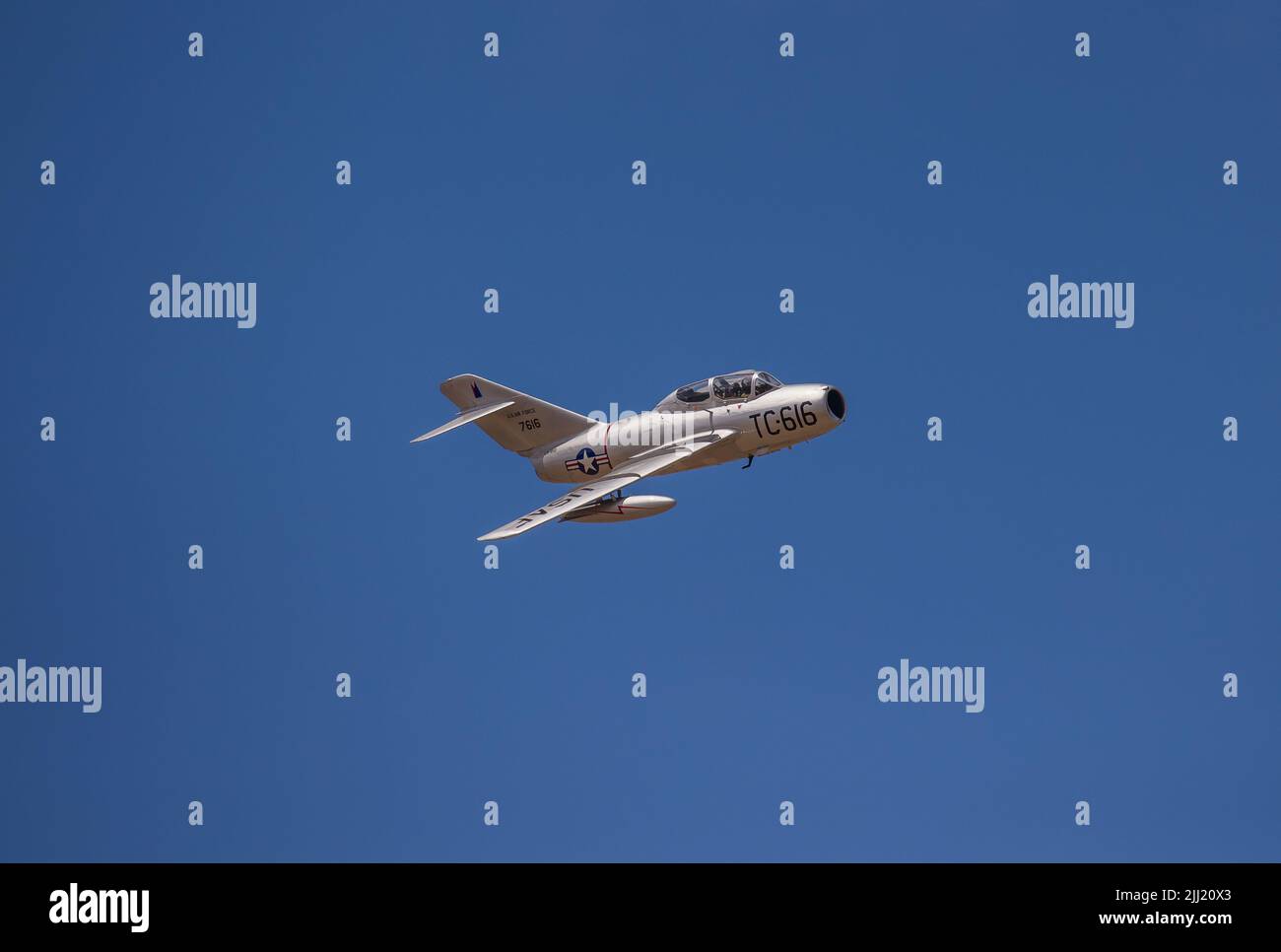 Mikoyan gurevich mig 15 captured in blue sky hi-res stock photography ...