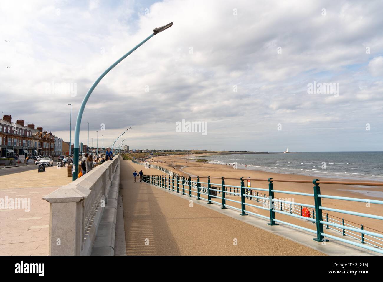 A view of Whitley Bay beach on the North East England coast of the UK ...