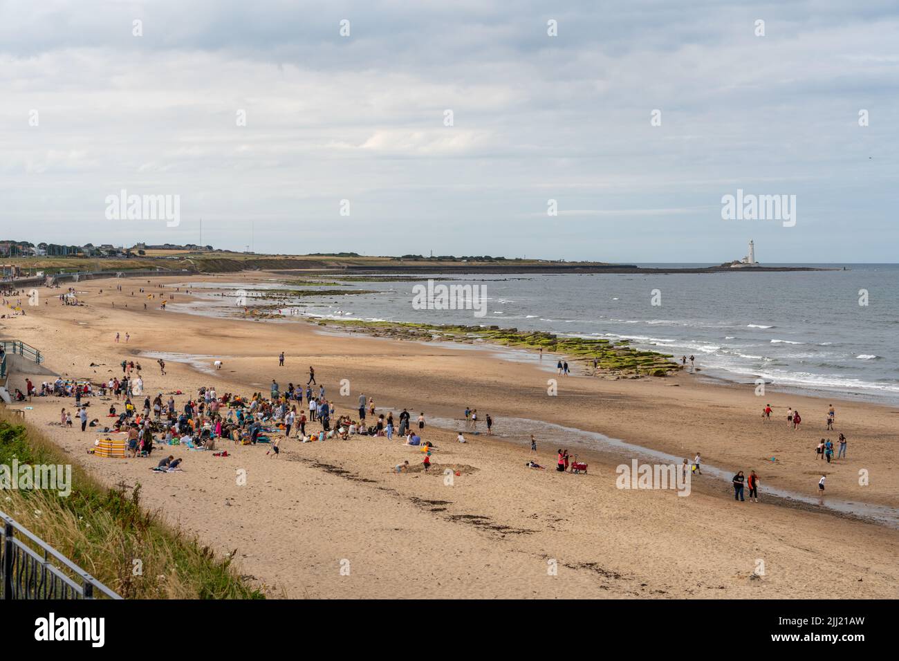 A view of Whitley Bay beach on the North East England coast of the UK ...