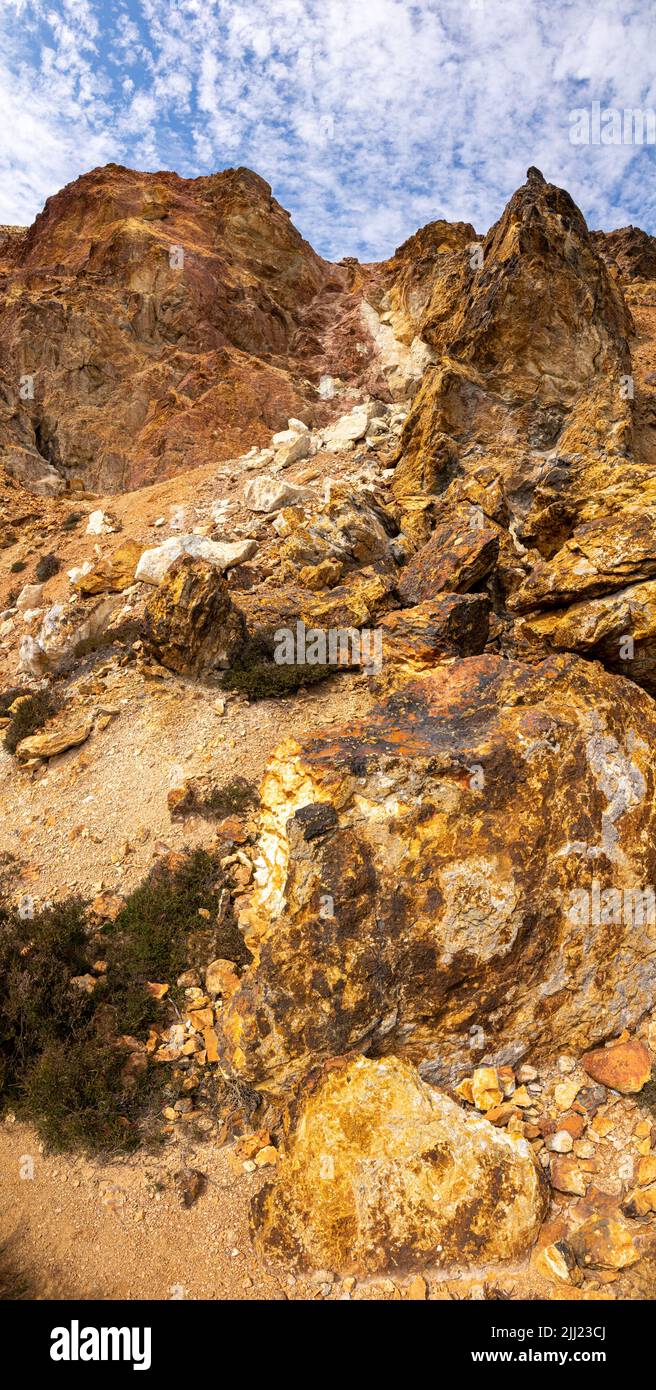 Parys Mountain open cast copper mine, Anglesey, North Wales Stock Photo ...