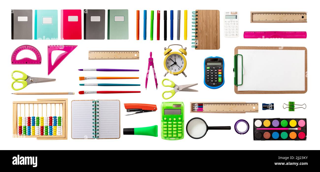 Flat lay school Cut Out Stock Images & Pictures - Alamy