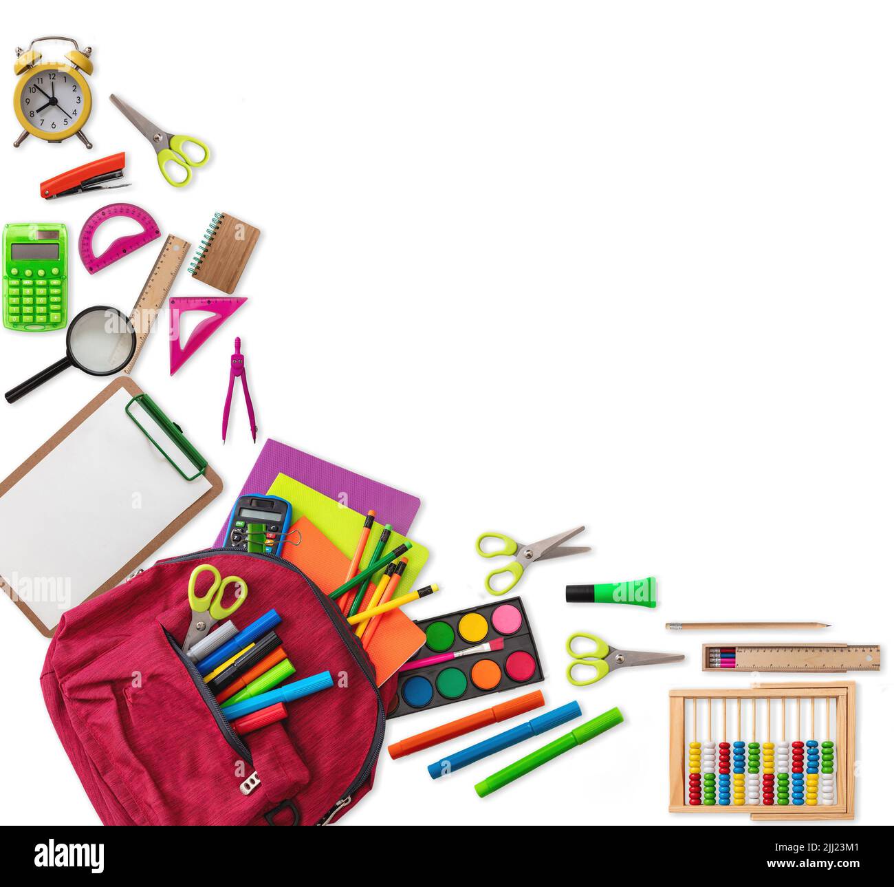 Back to school background. School office supplies and stationery ...