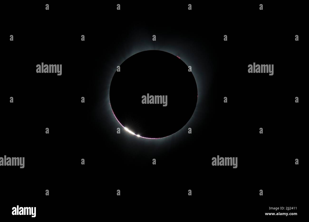 The Bailey's Beads effect is seen as the moon makes its final move over ...