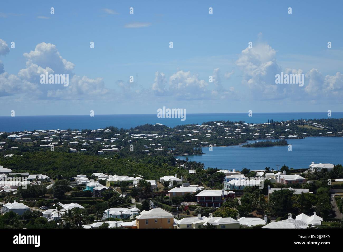 An aerial view of Cross Bay, Southampton Parish, Bermuda Stock Photo ...