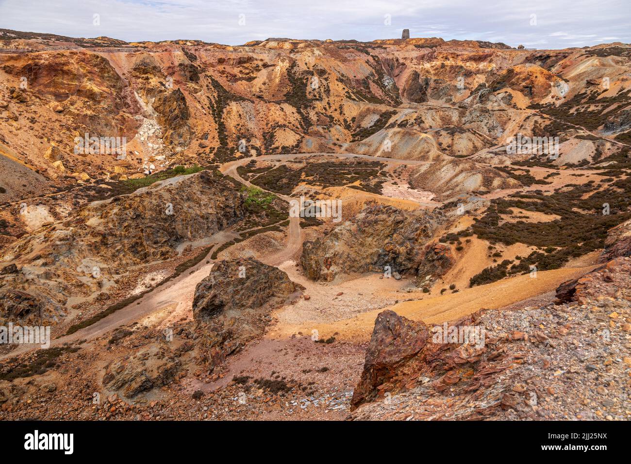Parys Mountain open cast copper mine, Anglesey, North Wales Stock Photo ...
