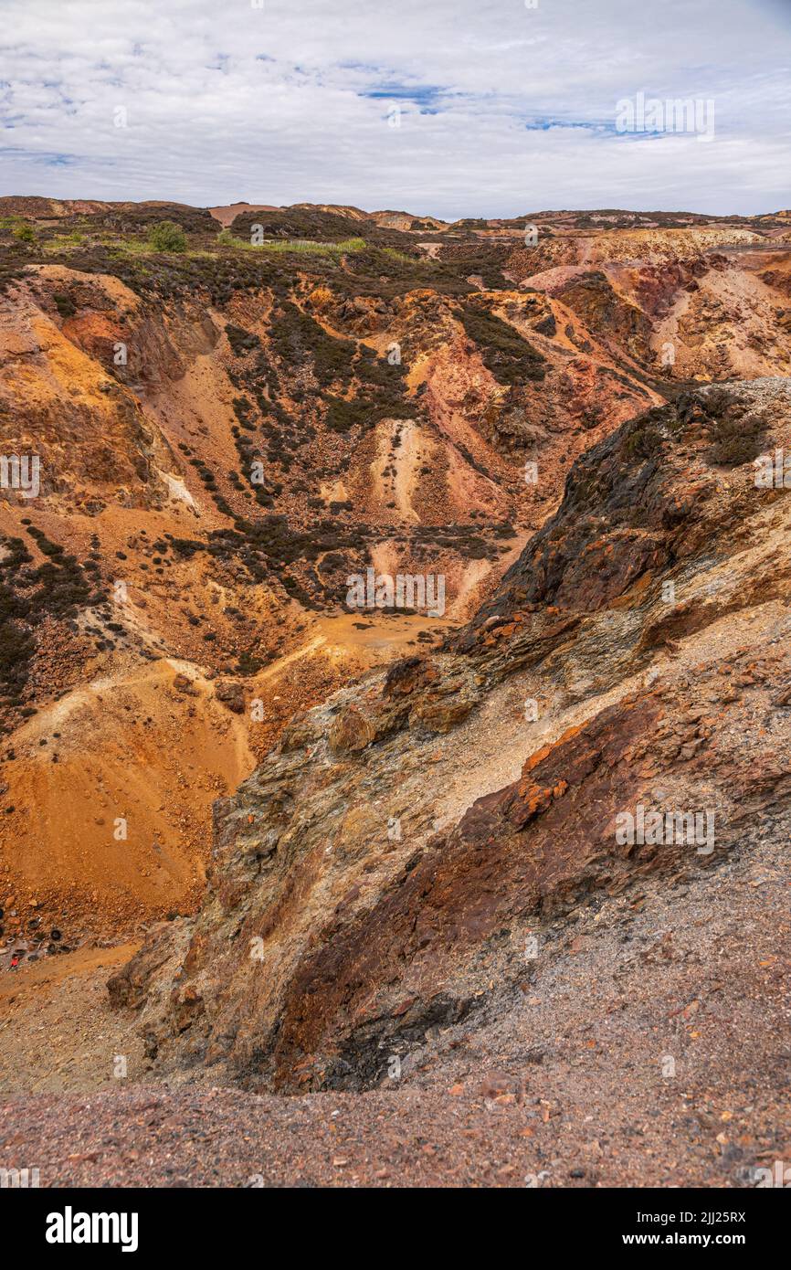 Parys Mountain open cast copper mine, Anglesey, North Wales Stock Photo ...