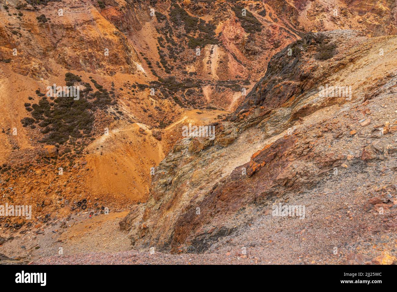 Parys Mountain open cast copper mine, Anglesey, North Wales Stock Photo ...