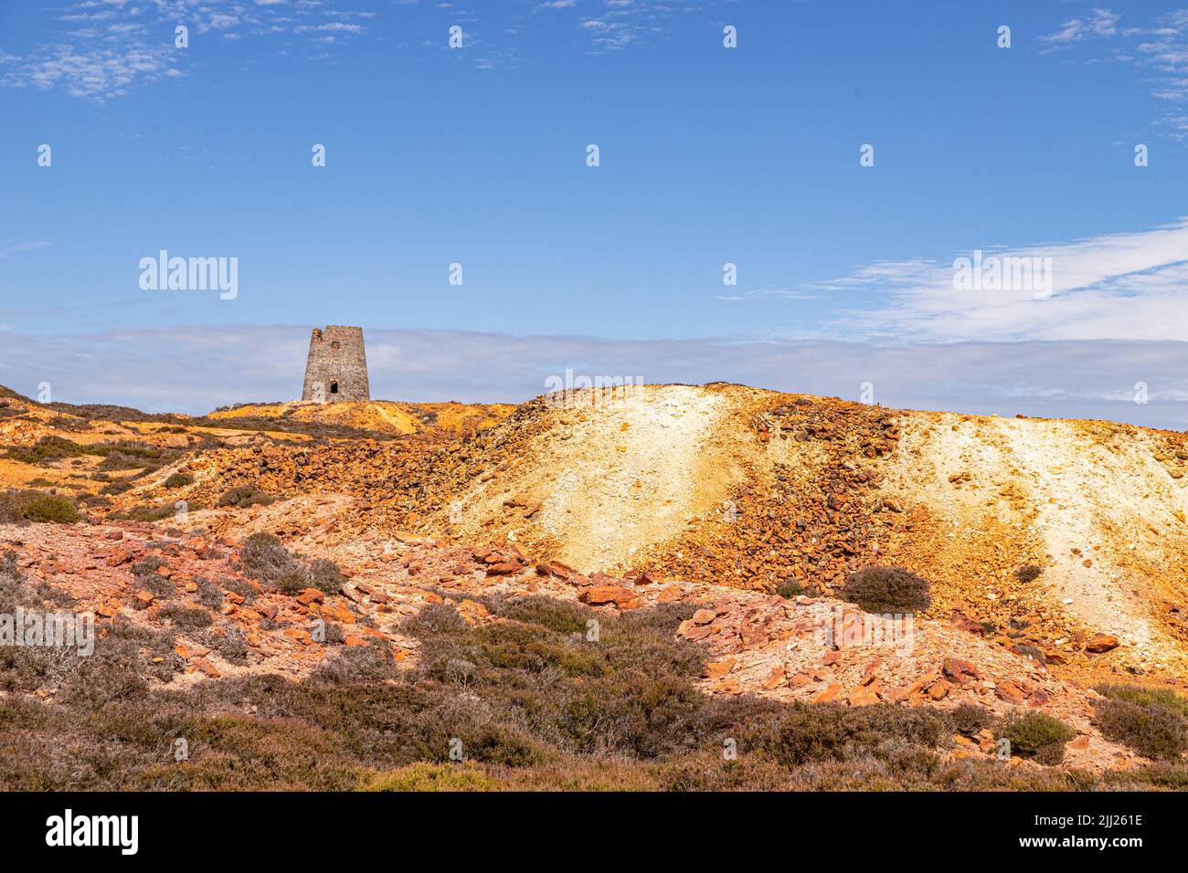 Parys Mountain open cast copper mine, Anglesey, North Wales Stock Photo ...
