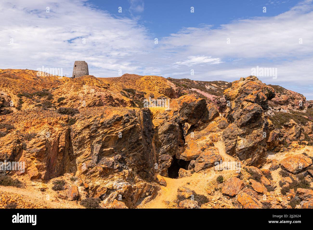 Parys Mountain open cast copper mine, Anglesey, North Wales Stock Photo ...