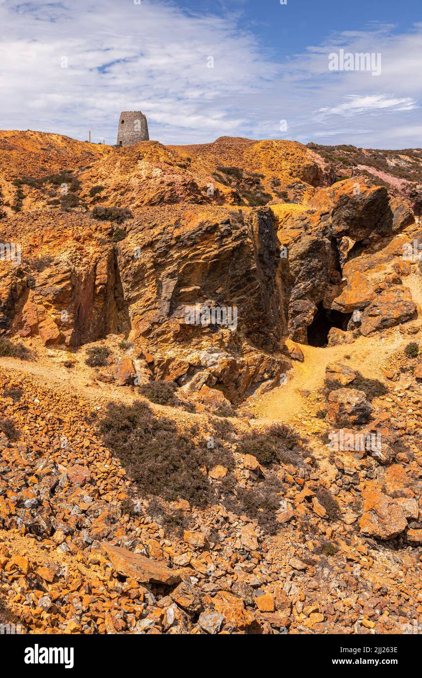 Parys Mountain open cast copper mine, Anglesey, North Wales Stock Photo ...