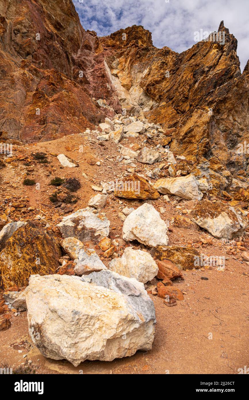 Parys Mountain open cast copper mine, Anglesey, North Wales Stock Photo ...