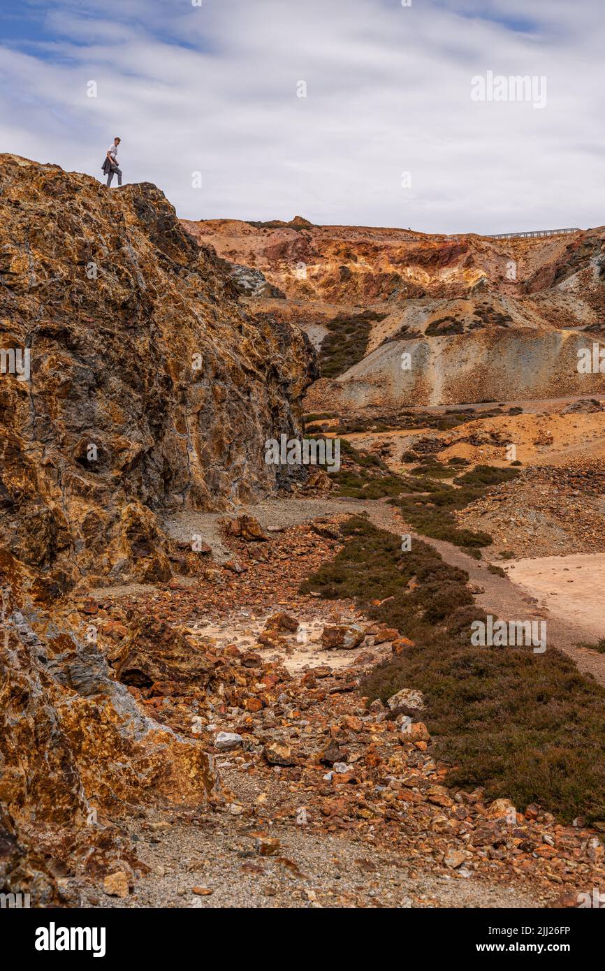 Parys Mountain open cast copper mine, Anglesey, North Wales Stock Photo ...