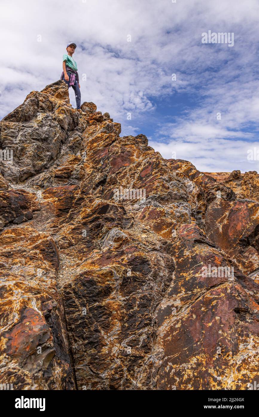 Parys Mountain open cast copper mine, Anglesey, North Wales Stock Photo ...