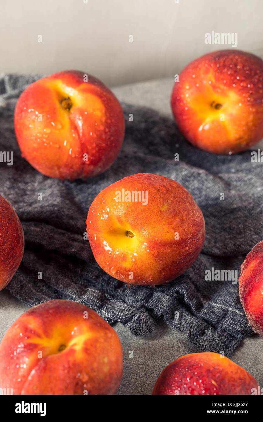 Healthy Organic Yellow Peaches Ready to Eat Stock Photo - Alamy