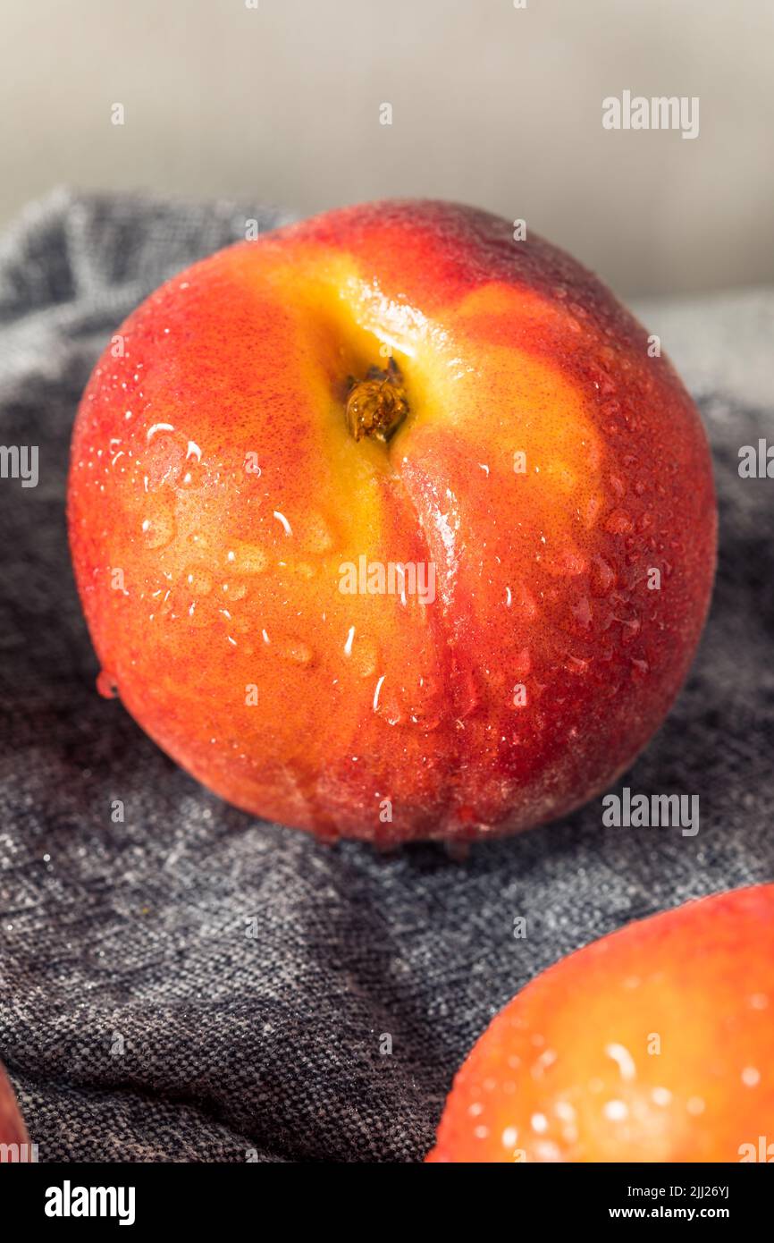 Healthy Organic Yellow Peaches Ready to Eat Stock Photo - Alamy
