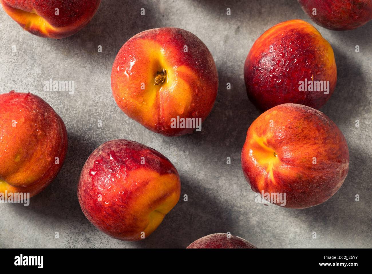 Healthy Organic Yellow Peaches Ready to Eat Stock Photo - Alamy