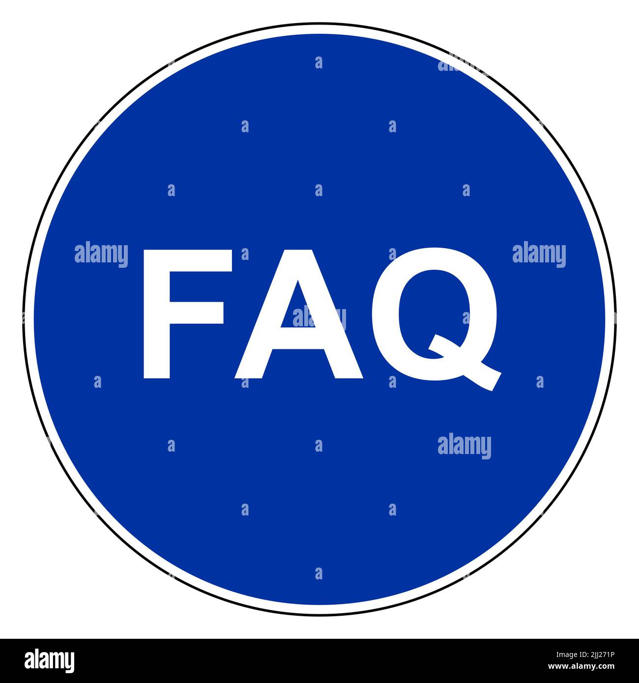 FAQ and blue sign Stock Photo - Alamy