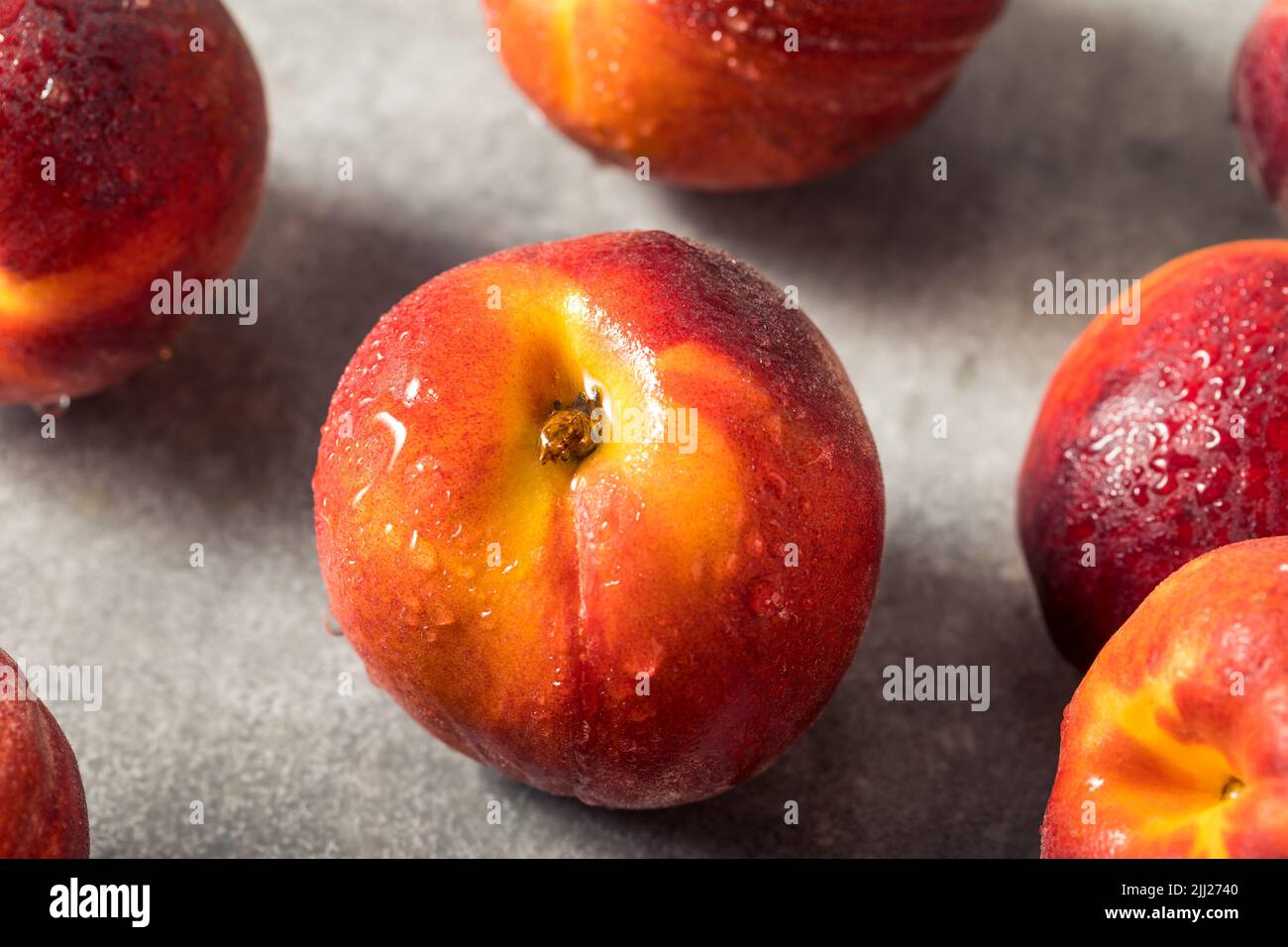 Healthy Organic Yellow Peaches Ready to Eat Stock Photo - Alamy
