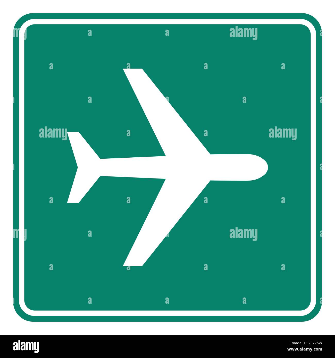 Airplane and road sign Stock Photo - Alamy
